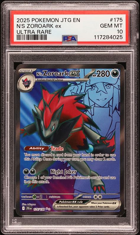 2025 Pokemon Sv Journey Together Full Art Ns Zoroark Ex 175 Psa 10