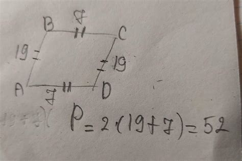 Сторони паралелограма дорівнюють 7 см 19 см Знайдіть периметр паралелограма Школьные Знания Com