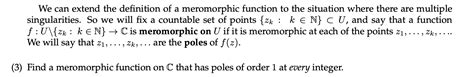 Solved We Can Extend The Definition Of A Meromorphic