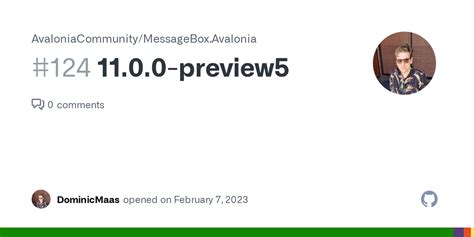 11 0 0 Preview5 · Issue 124 · Avaloniacommunity Messagebox Avalonia · Github