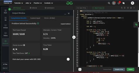 sakshi shrivastava on linkedin geekstreak2024 gfg160 matrix setmatrixzeroes
