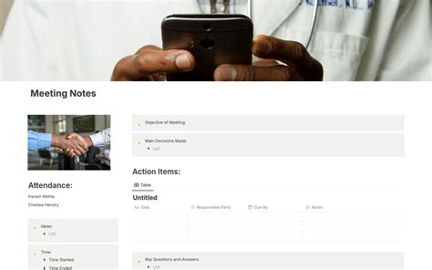 Meeting Notes By Hustlers Notion Template