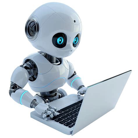 Ai Generated Robot Works Using Laptop 3d Design Suitable For