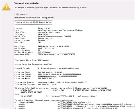Pages Keeps Crashes Cannot Open Any Files Apple Community
