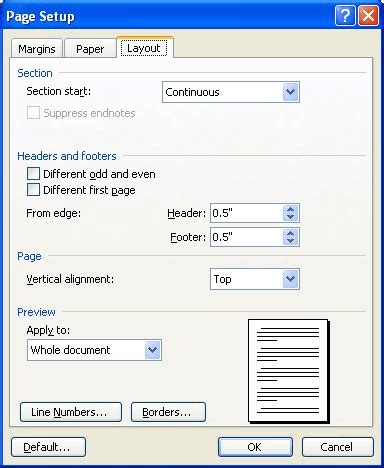 Adding Line Numbers Microsoft Word
