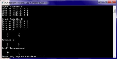 Script C Pengurangan Array