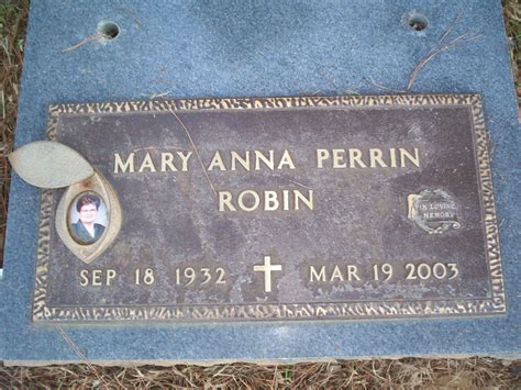Mary Anna Perrin Robin 1932 2003 Find A Grave Memorial