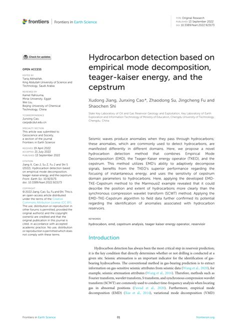 Pdf Hydrocarbon Detection Based On Empirical Mode Decomposition Teager Kaiser Energy And The