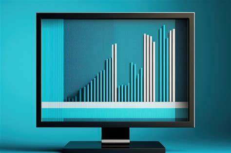 Premium Ai Image Computer Monitor Illustration With Bar Graph Background Generative Ai