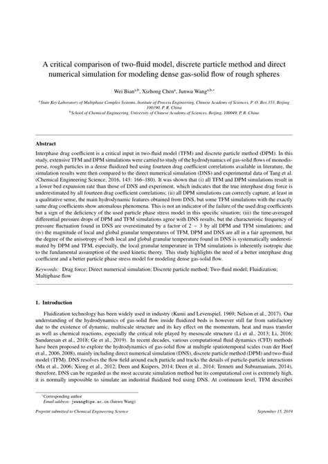 Pdf A Critical Comparison Of Two Fluid Model Discrete Particle