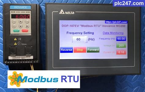 HMI Delta Modbus RTU Inovance MD200 Tutorial Plc247 Com