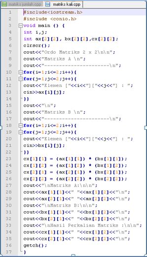 Program Perkalian Matriks Dengan Menggunakan C Why