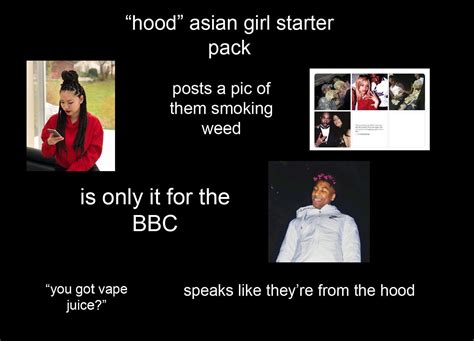 “hood” Asian Girl Starter Pack Rstarterpacks