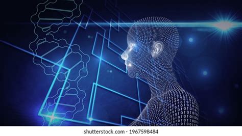 Composition Human Bust Formed Binary Coding Stock Illustration