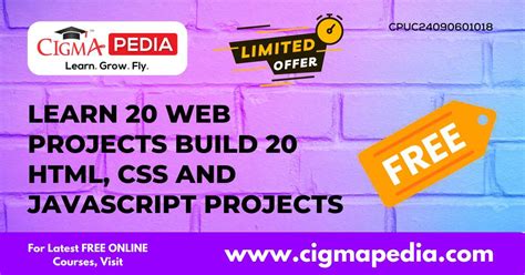 Learn 20 Web Projects Build 20 Html Css And Javascript Projects Free
