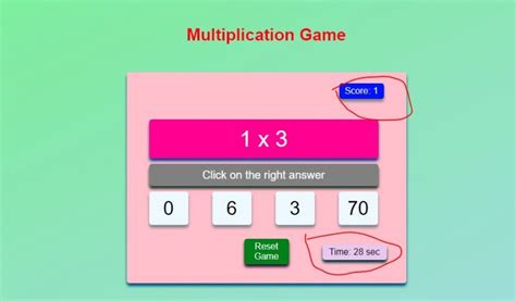 Multiplication Game Project In Javascript With Source Code And Report