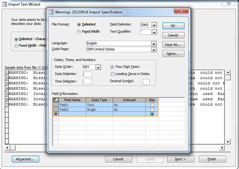 Ms Access Importing A Text With Separators Using Vba Stack Overflow