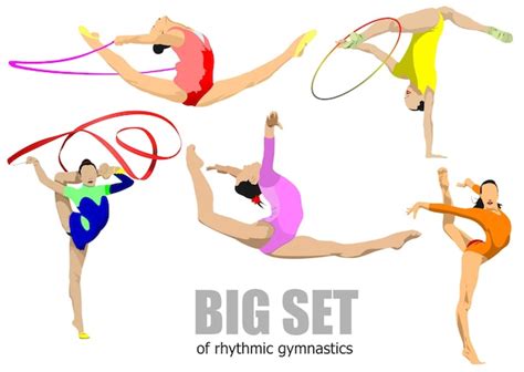 Ilustración De Vector 3d De Gimnasia Rítmica De Niña Vector Premium