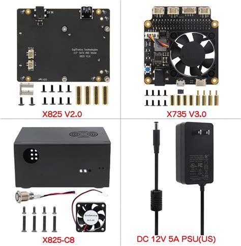Amazon Com Geekworm For Raspberry Pi 4 X825 V2 0 2 5 Inch SATA HDD SSD Board X735 Power
