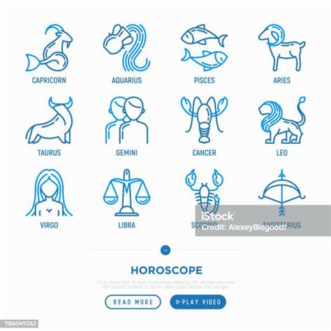 별자리 얇은 선 아이콘 세트입니다 조디악 징후 염소 자리 물병자리 양자리 물고기 자리 처녀 자리 처녀 자리 처녀 자리 천칭 자리 전갈 자리 궁수 자리 황소 자리 쌍둥이 자리