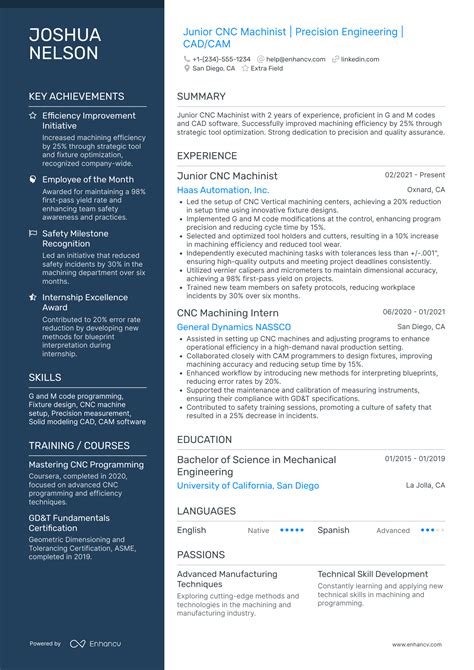 15 Cnc Machinist Resume Examples And Guide For 2025