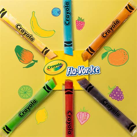 Crayola Fla Vor Ice Popsicle Variety Pack Of 2 Oz Freezer Bars