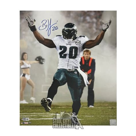 Brian Dawkins Autographed Philadelphia Eagles W Background Smoke 16x20