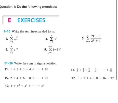 Solved Question Do The Following Exercises E Chegg