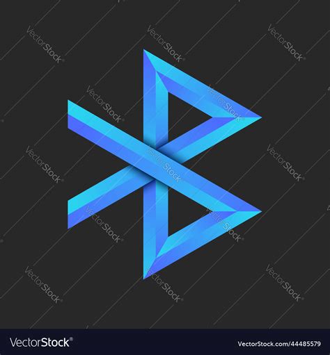 Bluetooth Symbol 3d Shape Wireless Technology Vector Image