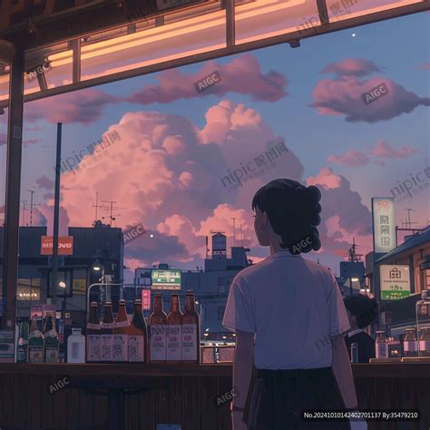 Ai创作图黄昏场景插画 夜景便利店 日落街道插画 插画城市夕阳 新海诚动漫风装饰画 夜晚便利店 插画夕阳下 日系风景插画 插画落日 小卖部夜景 插画夕阳 日系风插画 黄昏下的少女 动漫场景插画