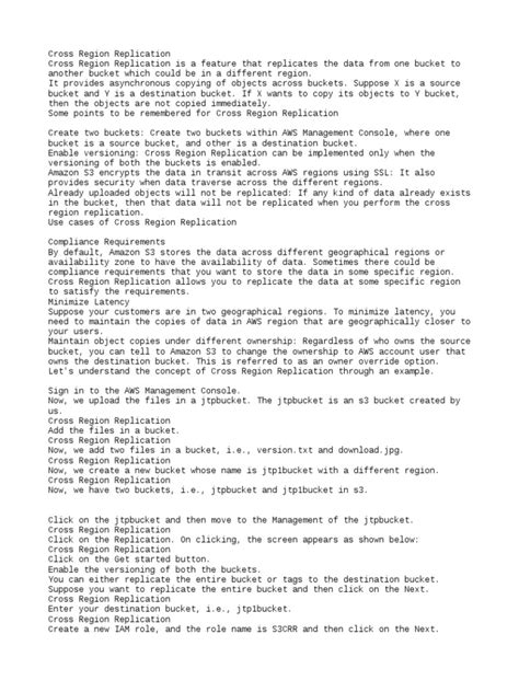 Aws Cross Region Replication Pdf Command Line Interface Amazon