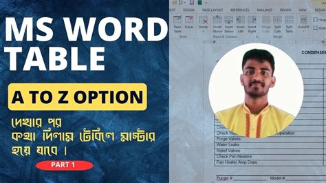 Ms Word Table Tutorial And Tips And Important Shortcut Keys টেবিল টিউটেরিয়াল এমএস ওয়ার্ড