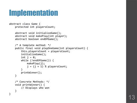 Presentation On Template Method Design Pattern Pptx
