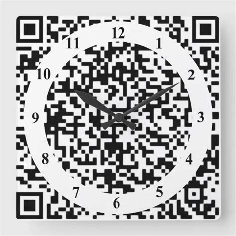 Art Wall Clock With QR Code Modern Zazzle