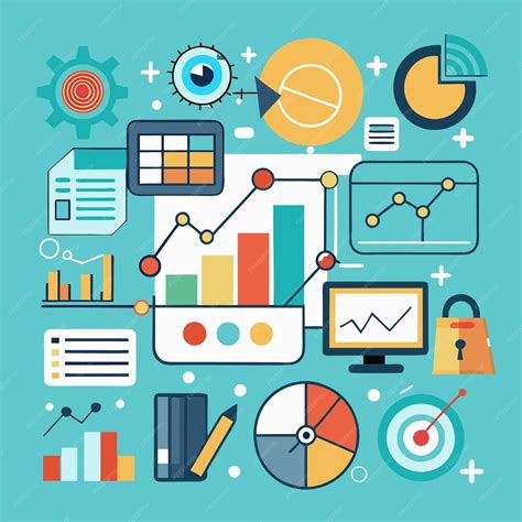 Colorful Infographic With Charts Graphs And Icons Representing Business Analytics And Data