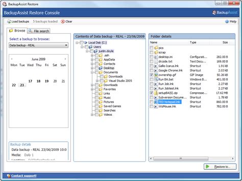 The New Backupassist V6 Restore Console