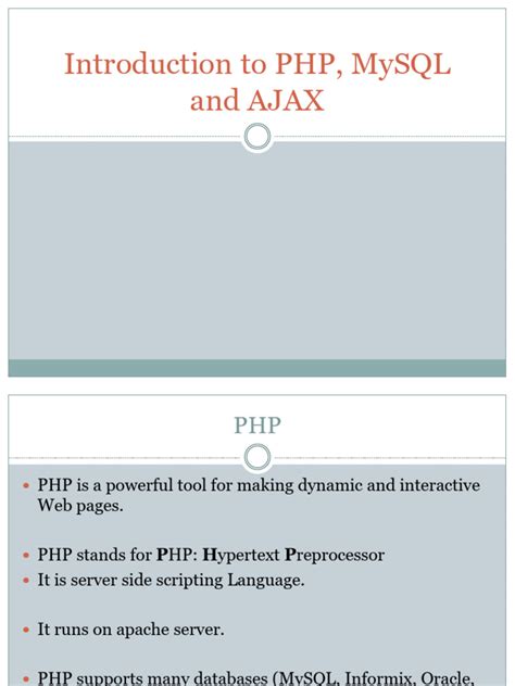 Php Introduction Pdf Ajax Programming Php