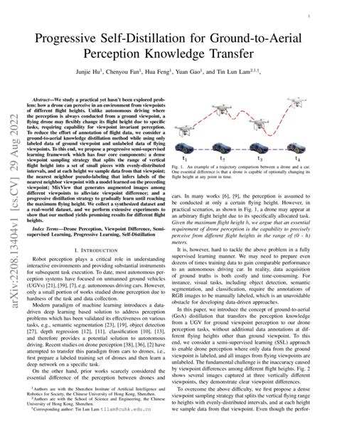 Progressive Self Distillation For Ground To Aerial Perception Knowledge