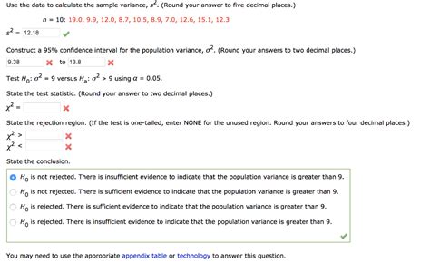 Solved Use The Data To Calculate The Sample Variance S Chegg Com