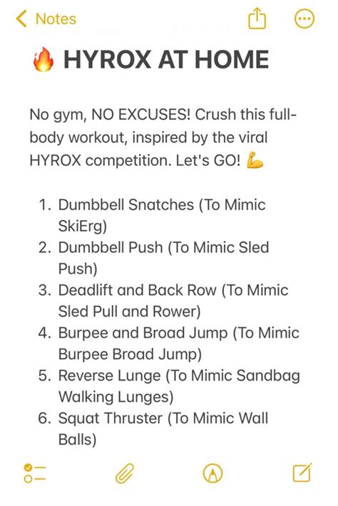 At Home Hyrox Workout With Weights