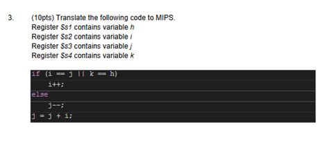 solved 10pts ﻿translate the following code to mips