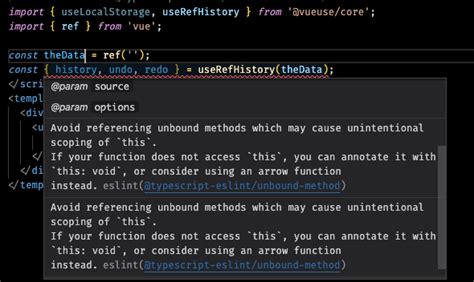 Eslint Error Typescript Eslint Unbound Method On Userefhistory