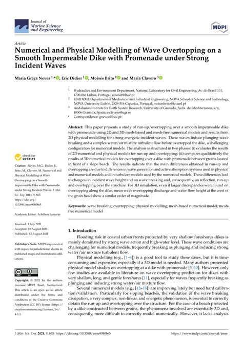 Pdf Numerical And Physical Modelling Of Wave Overtopping On A Smooth