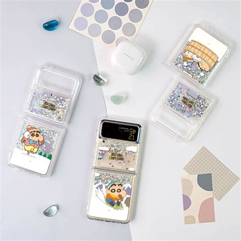 짱구 겨울 글리터케이스 갤럭시 Z 플립 4 3 감도 깊은 취향 셀렉트샵 29cm