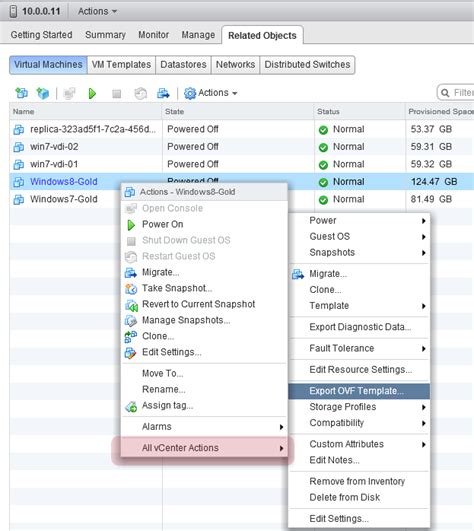 Exporting An Ovf Ova Template From Vcenter