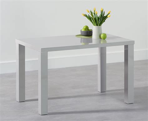 Seattle 120cm Light Grey High Gloss Dining Table Oakandmore