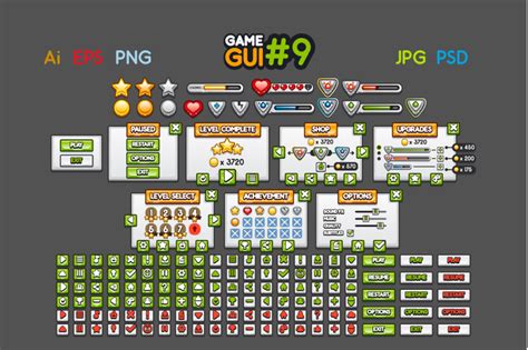 2D Game GUI 9 By Yurakr TheHungryJPEG