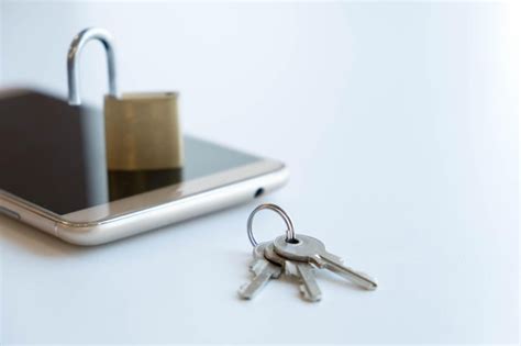 Premium Photo Telephone With Lock Concept Of Protection Of Personal Information Mobile Phone