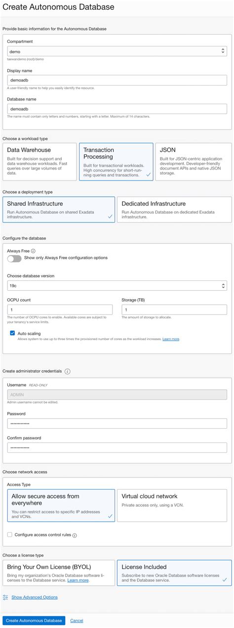 Oci Adb 튜토리얼 01 프로비저닝