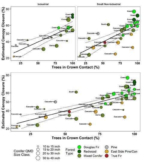 Estimated Canopy Closure Values And The Percentage Of Trees In Crown